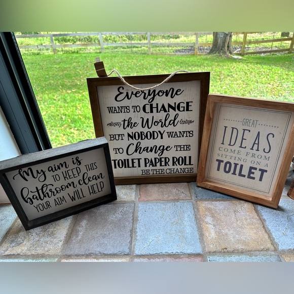 Bath | Funny Farmhouse Bathroom Signs Set Of 3 | Poshmark